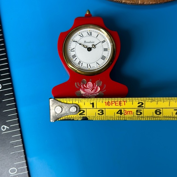 Vintage | Accents | Swiss Mini Boudoir Windup Red Table Clock For ...